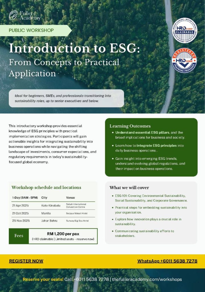 ESG & Sustainability Trainings, Workshops & Seminars - Fuller Academy